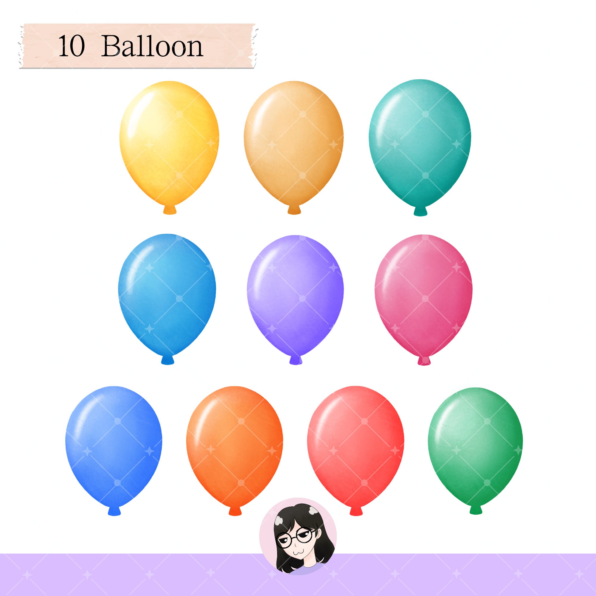 Pastel Balloons Clipart, Hand Painted Rainbow Balloons Heart Designs ...