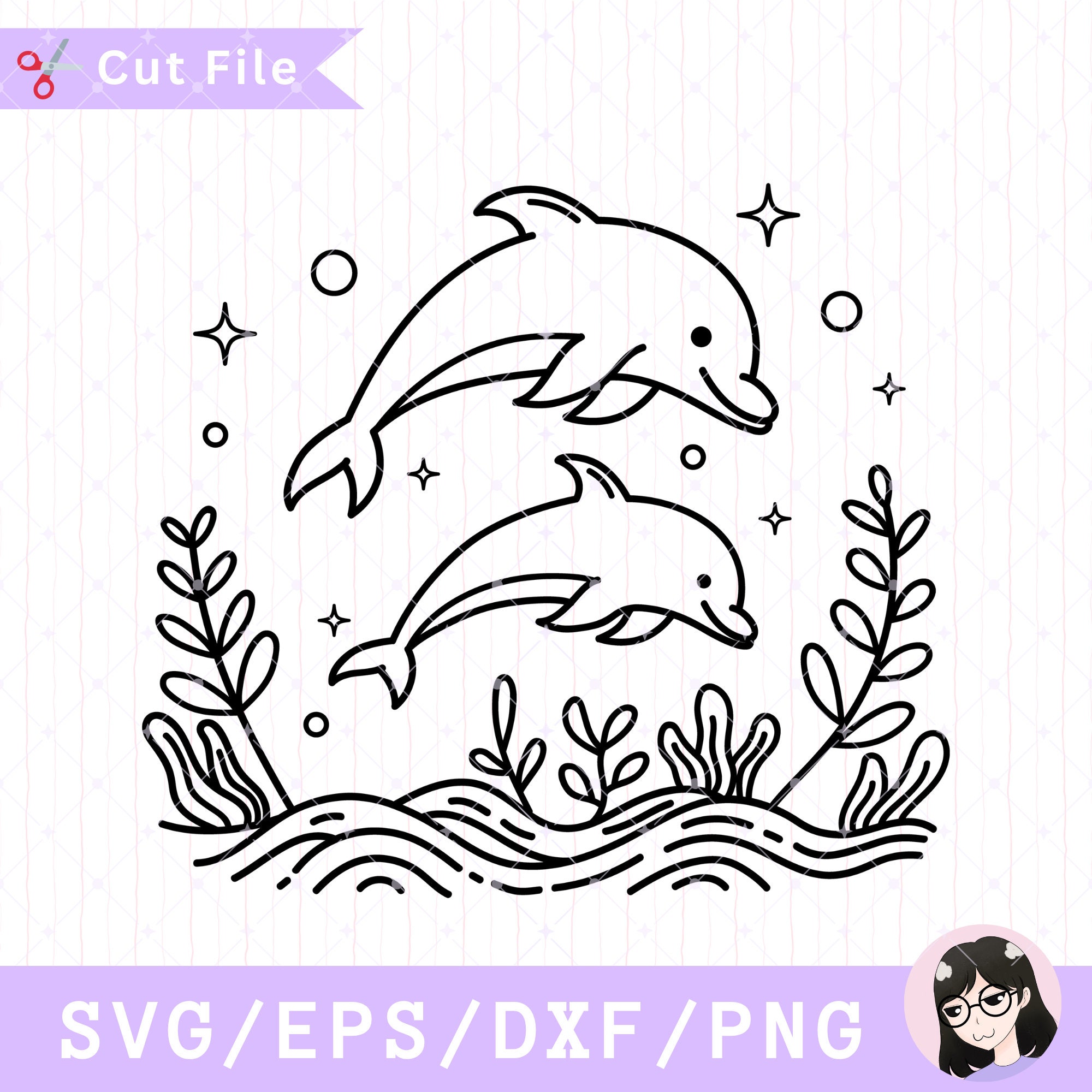 Dolphin SVG, Cute Dolphin, Sea Animal SVG Cut Files for Dolphin Lovers ...