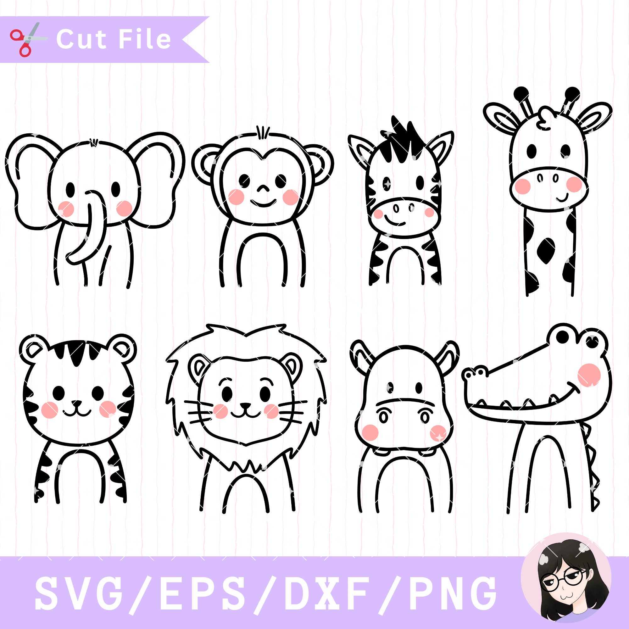 Woodland Animals SVG, Safari Animals SVG, Animal Half Body Clipart, and ...