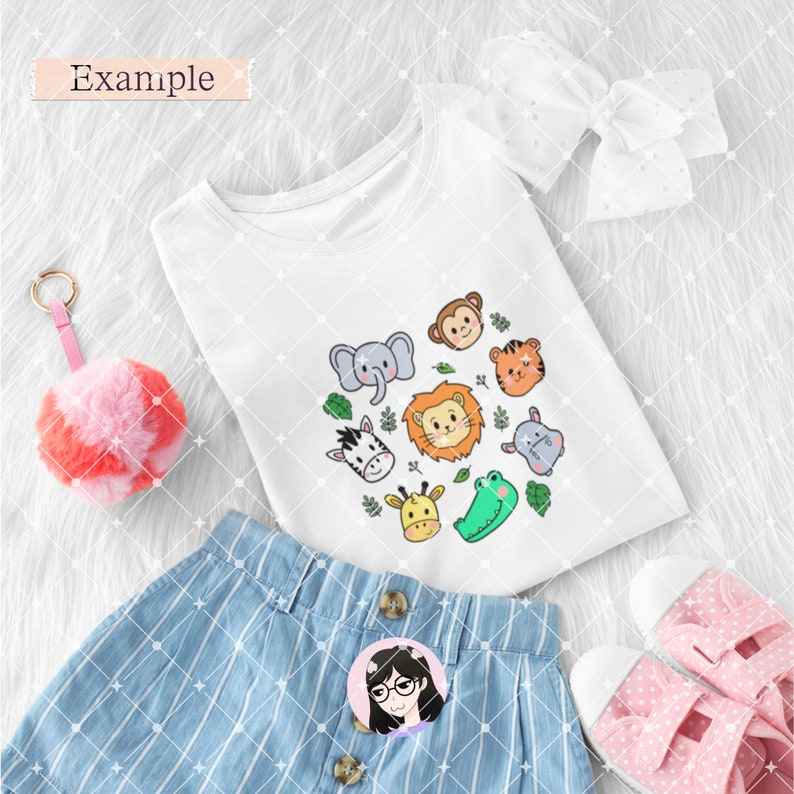 Woodland Animals Face Clipart, Safari Animals SVG, Kawaii Animal ...