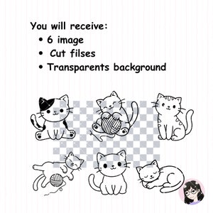 Cute Cat Clipart, Cat Outline SVG, Funny Cat, and Cat Lover, Cat SVG ...