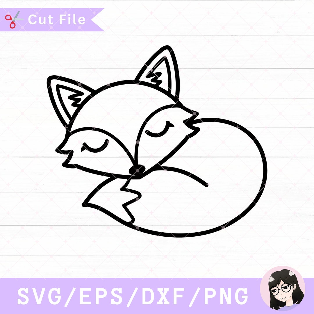 Fox Sleeping, Cute Fox SVG, Adorable Fox Outline for Cricut, and Laser ...