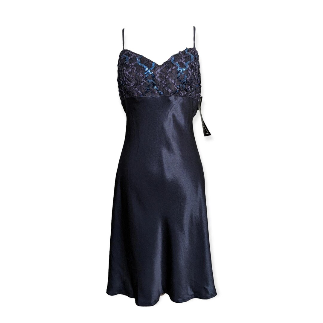 1990s De Laru NWT Sequin & Satin Slip Dress - Etsy
