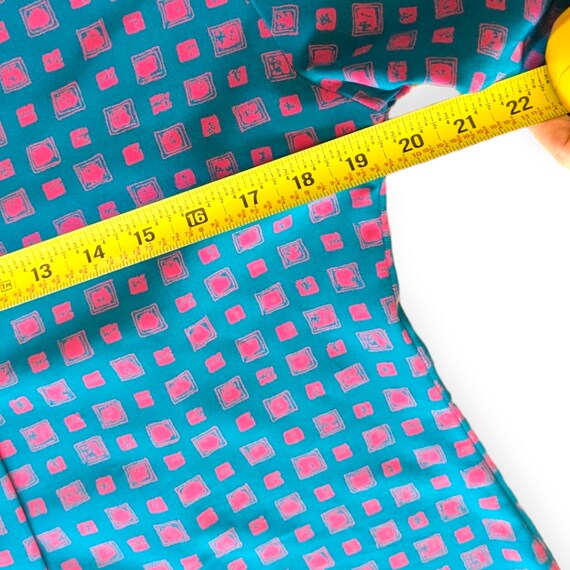 Bossy 80's 90's Pendleton Hot Pink & Teal Collar Blou… - Gem