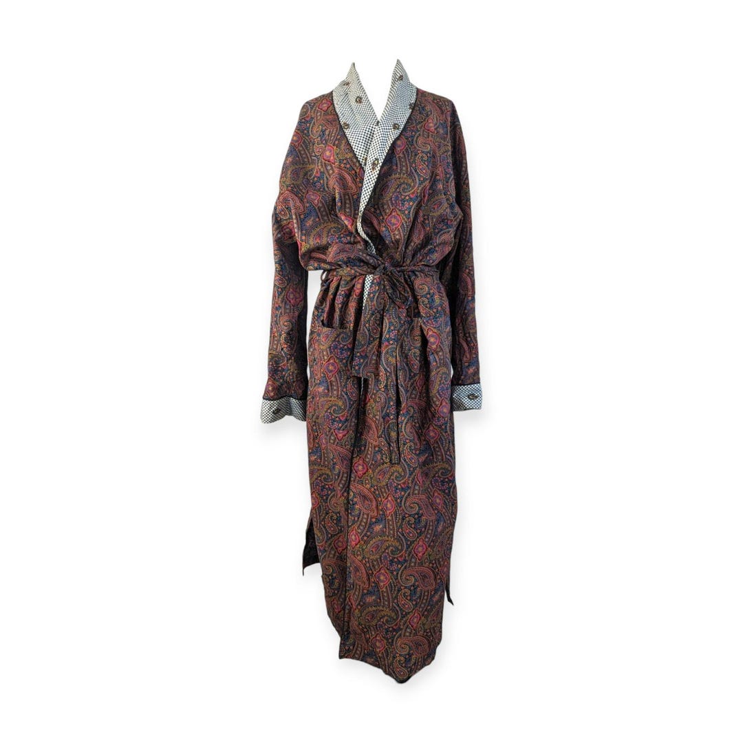 Vintage 80's 90's Victoria's Secret Paisley & Houndstooth Bath Robe ...