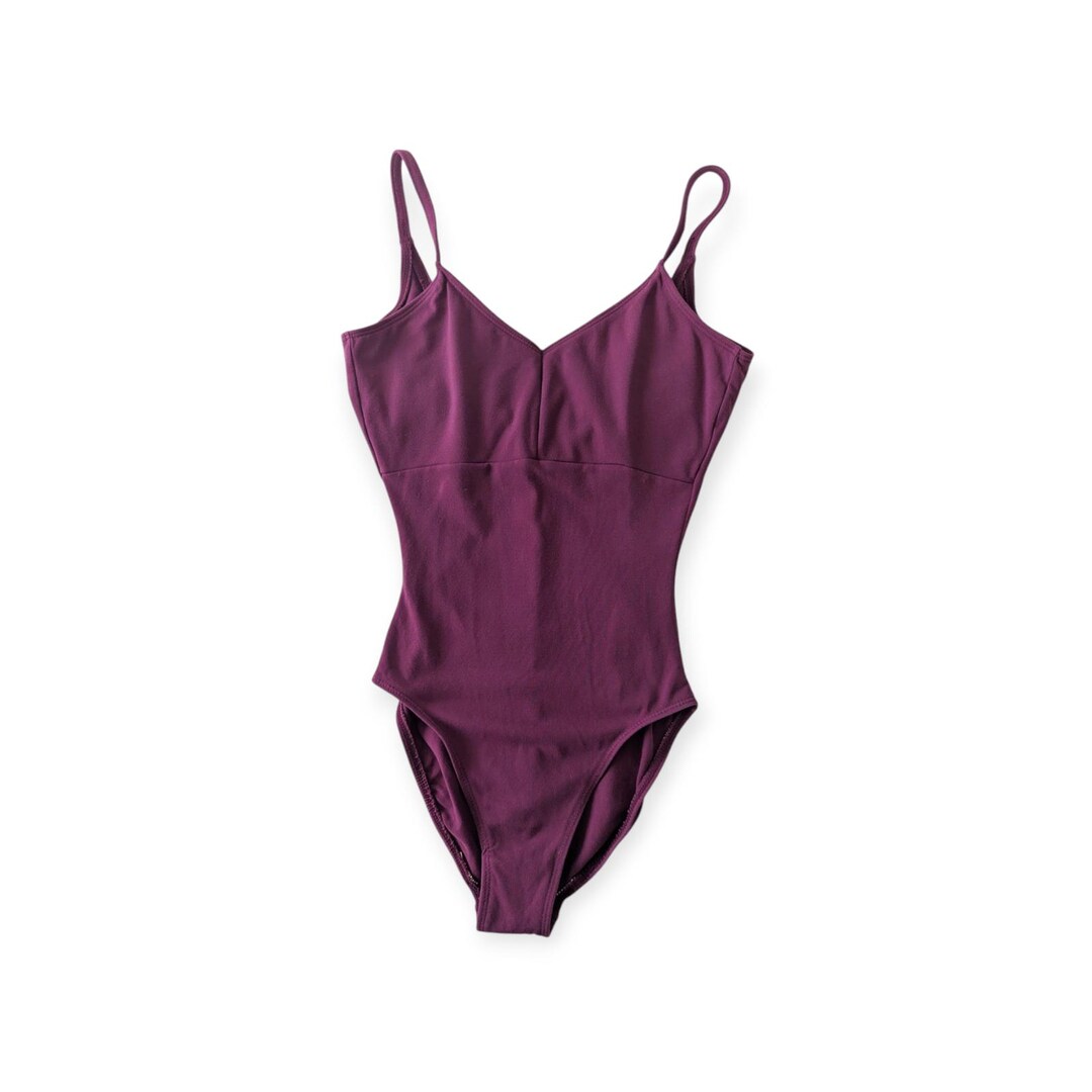 Vintage 80's 90's Burgundy Danskin Leotard Bodysuit SMALL Ballet V-neck ...