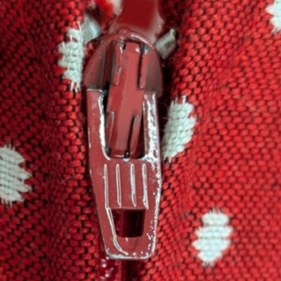 1960's Mod Style Brick Red Mix Print Dress - Medium /… - Gem