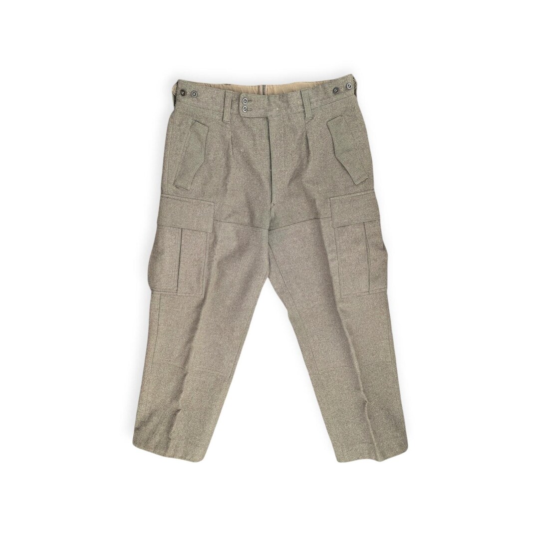 West German Military Cold War Wool Cargo Pants 32x27 RAKA 1960s Button ...