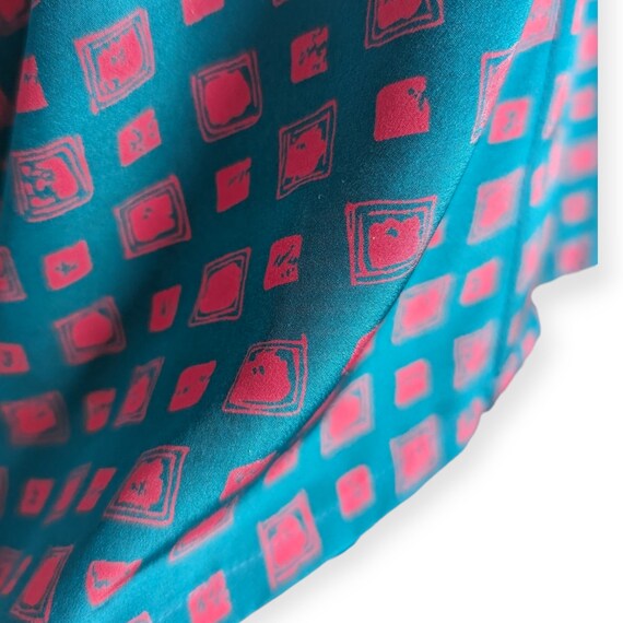 Bossy 80's 90's Pendleton Hot Pink & Teal Collar Blou… - Gem