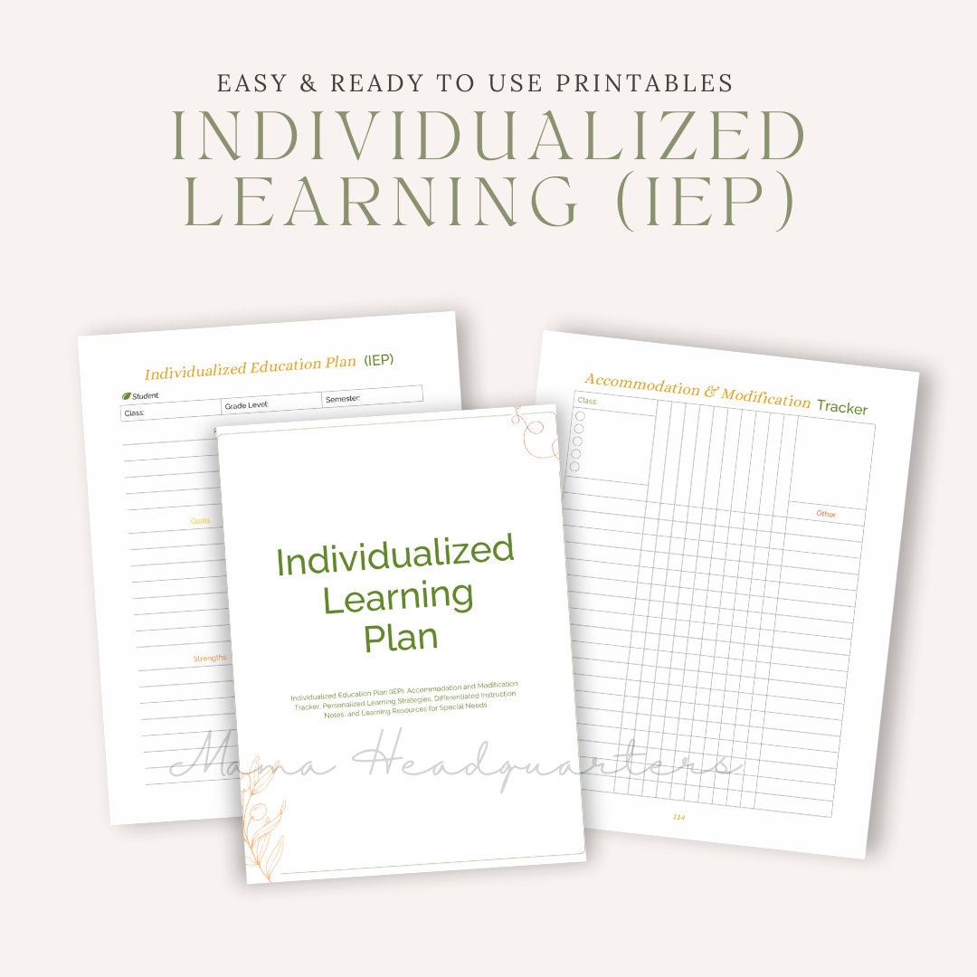 Individualized Education Plan Printable | Homeschool IEP | Digital ...