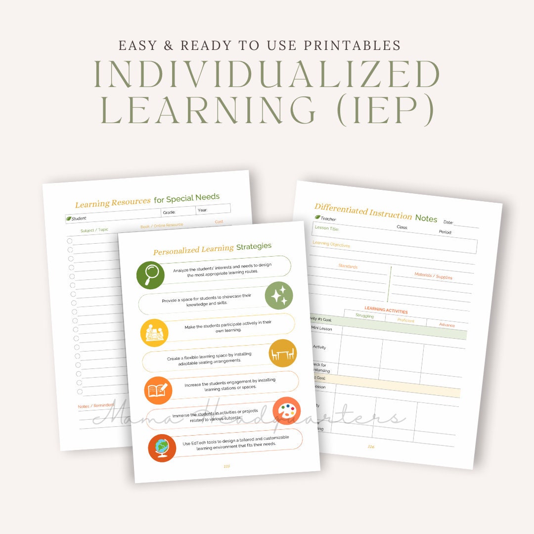 Individualized Education Plan Printable | Homeschool IEP | Digital ...