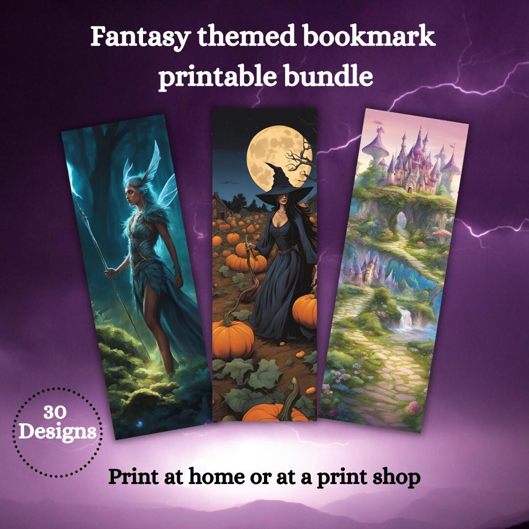 Printable Fantasy Themed Bookmarks - Etsy