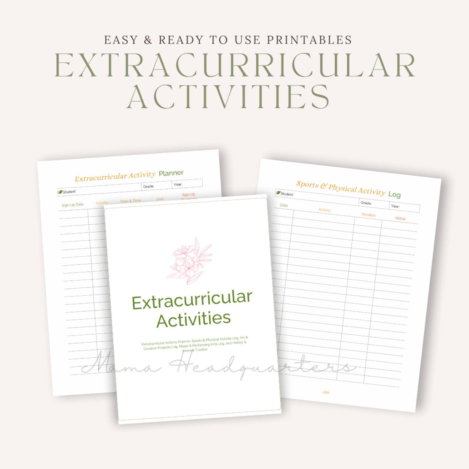Extracurricular Activities Printable Add-on | Homeschool Activities ...