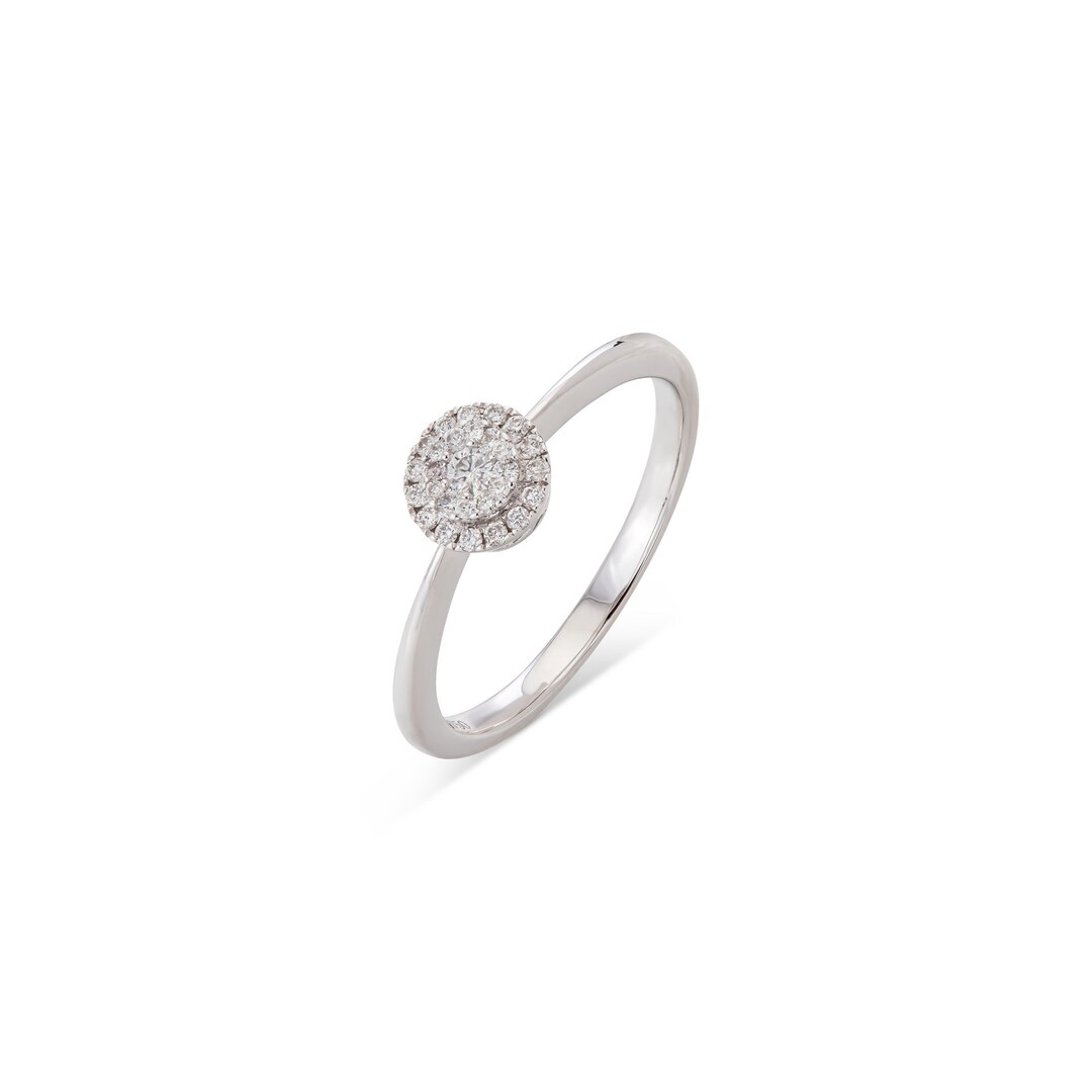 Round Illusion Engagement Ring - Etsy