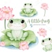 Cute Frog Clipart, Whimsical Frogs PNG, Clipart PNG, Nursery Art, Cute ...