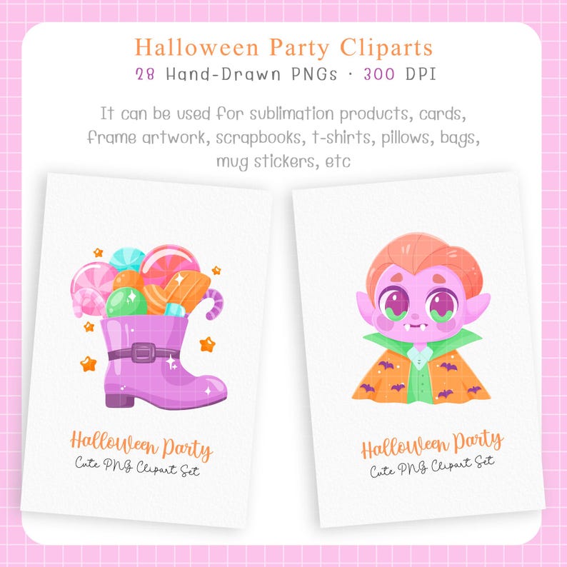 Cute Halloween Clipart, Kawaii Halloween Party PNG, Pastel Halloween ...