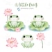 Cute Frog Clipart, Whimsical Frogs PNG, Clipart PNG, Nursery Art, Cute ...