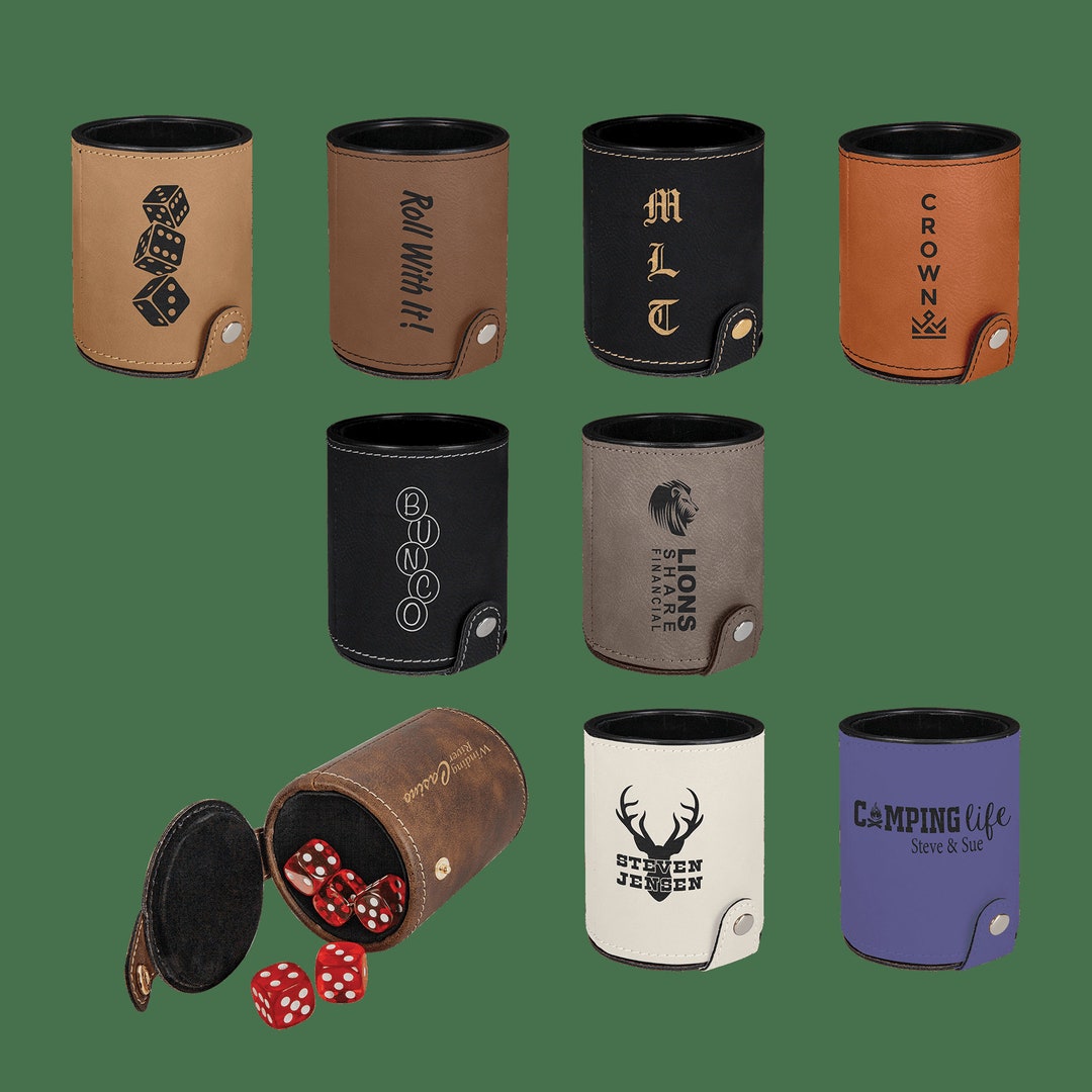 Personalized Dice Cups, Come With a Set of 5 Dice in a Secure Storage ...
