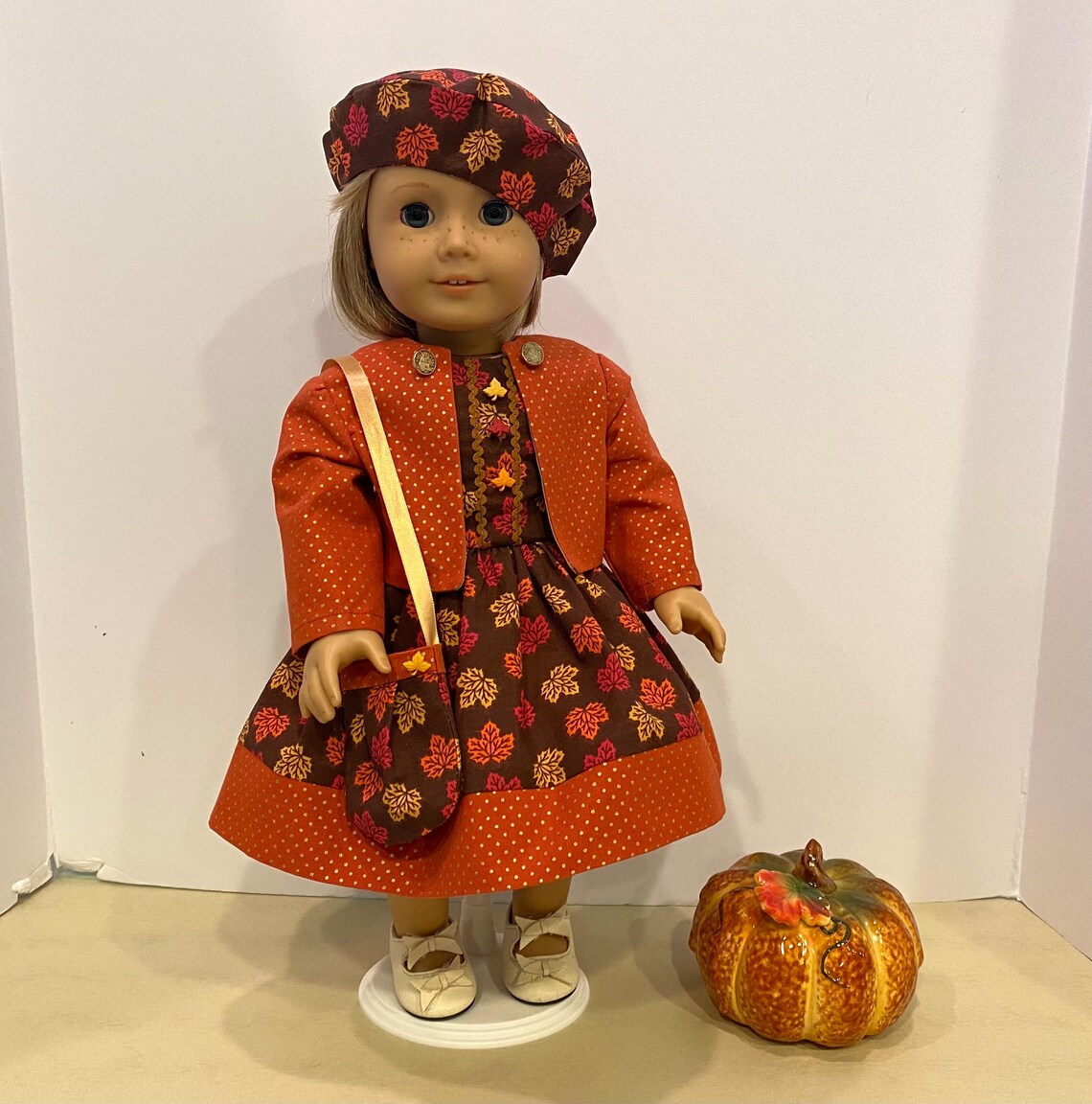 Fall Leaves Print Dress Ensemble for 18 Dolls - Etsy