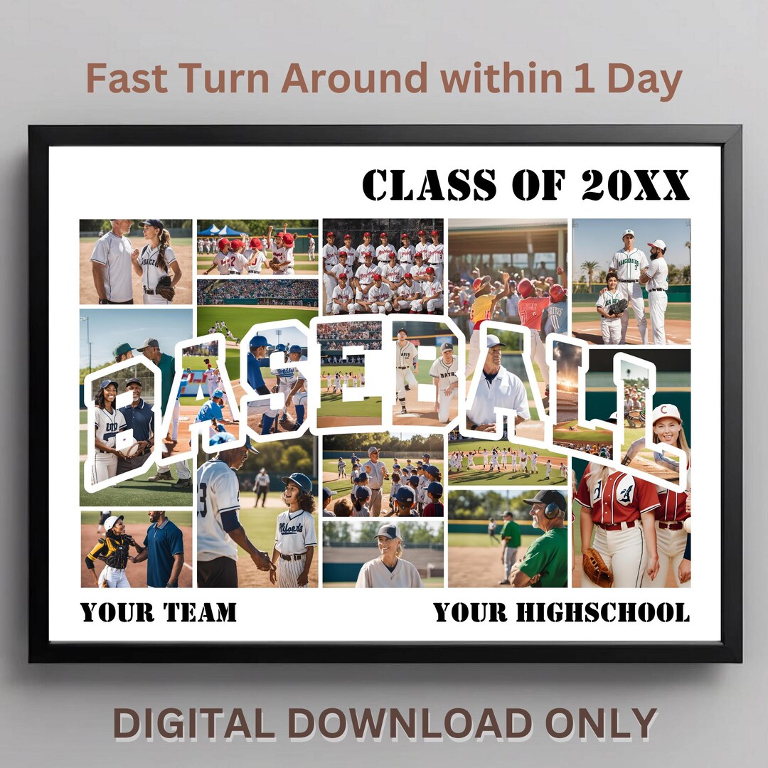 Baseball Photo Collage, Custom Baseball Gifts, Baseball Team - Etsy