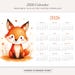 2026 Fox Calendar for Kids Cute Printable Wall Art Woodland Nursery ...