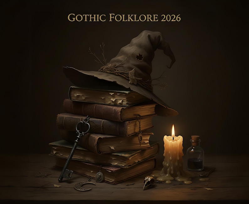 A Year of Gothic Folklore 2026 Calendar - Dark Witchcore Still Life Art ...