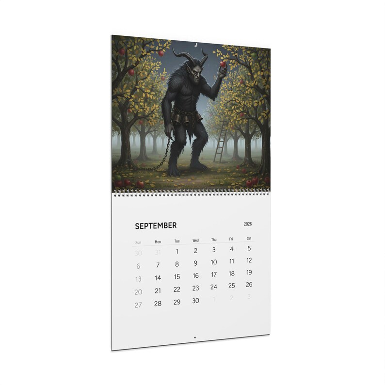 The Year of Krampus 2026 Calendar - Dark Folklore Mythology Wall ...