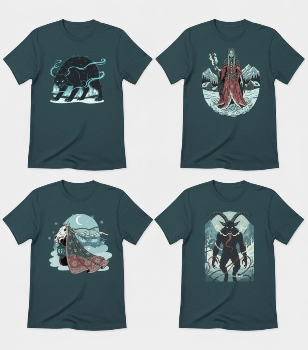 Dark Winter Legends Shirt • Krampus • Mari Lwyd • Frau Perchta • Yule ...