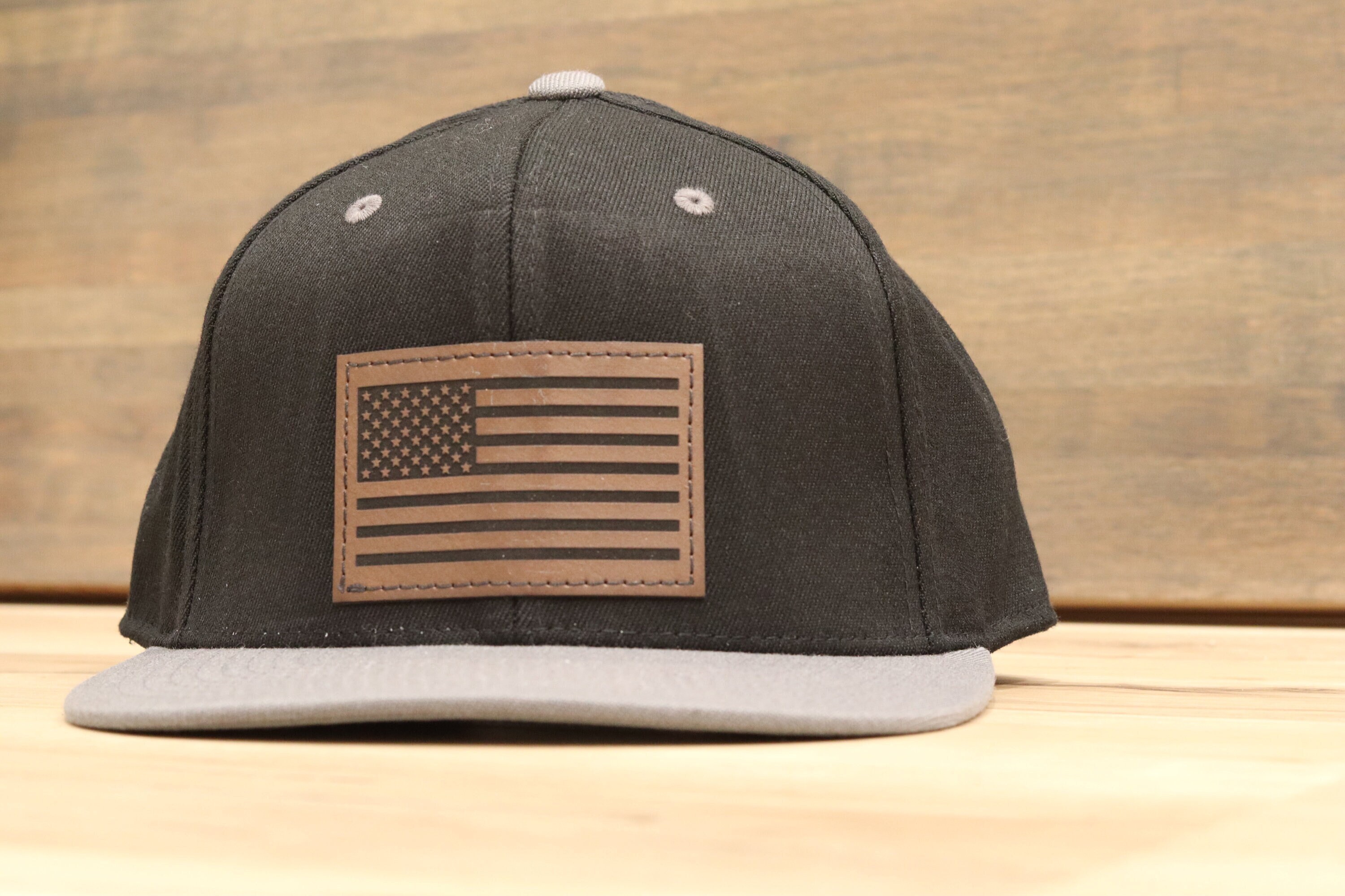 American Flag Laser Engraved Leather Patch Snapback Hat - Etsy