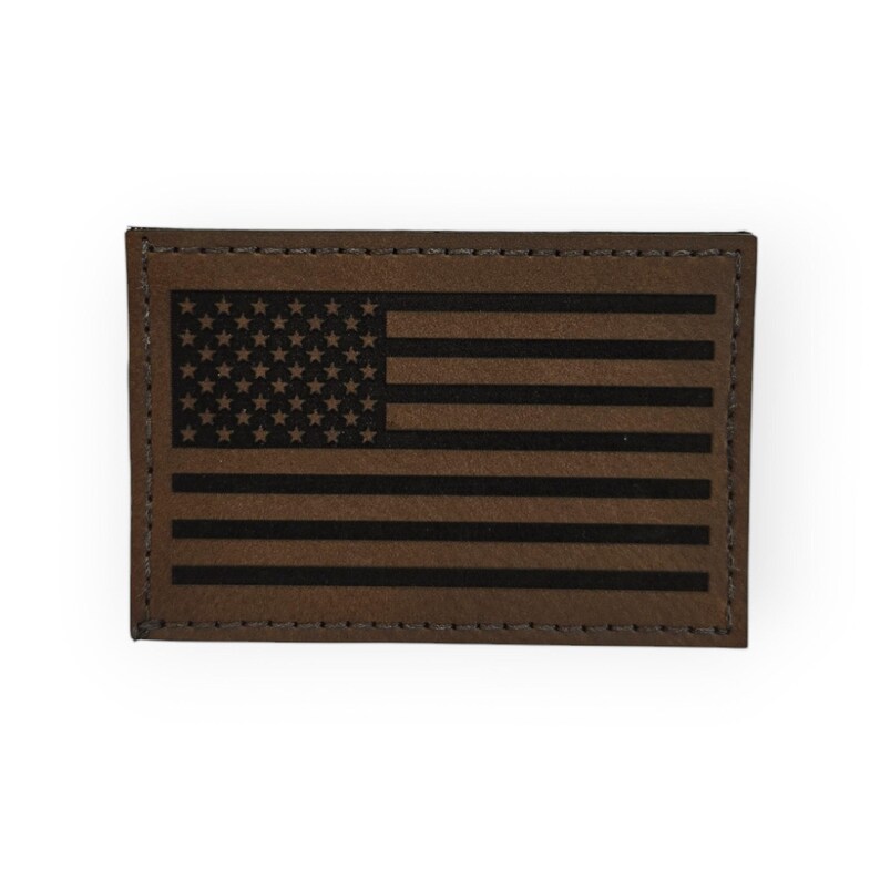 Leather American Flag Velcro Patch - Etsy