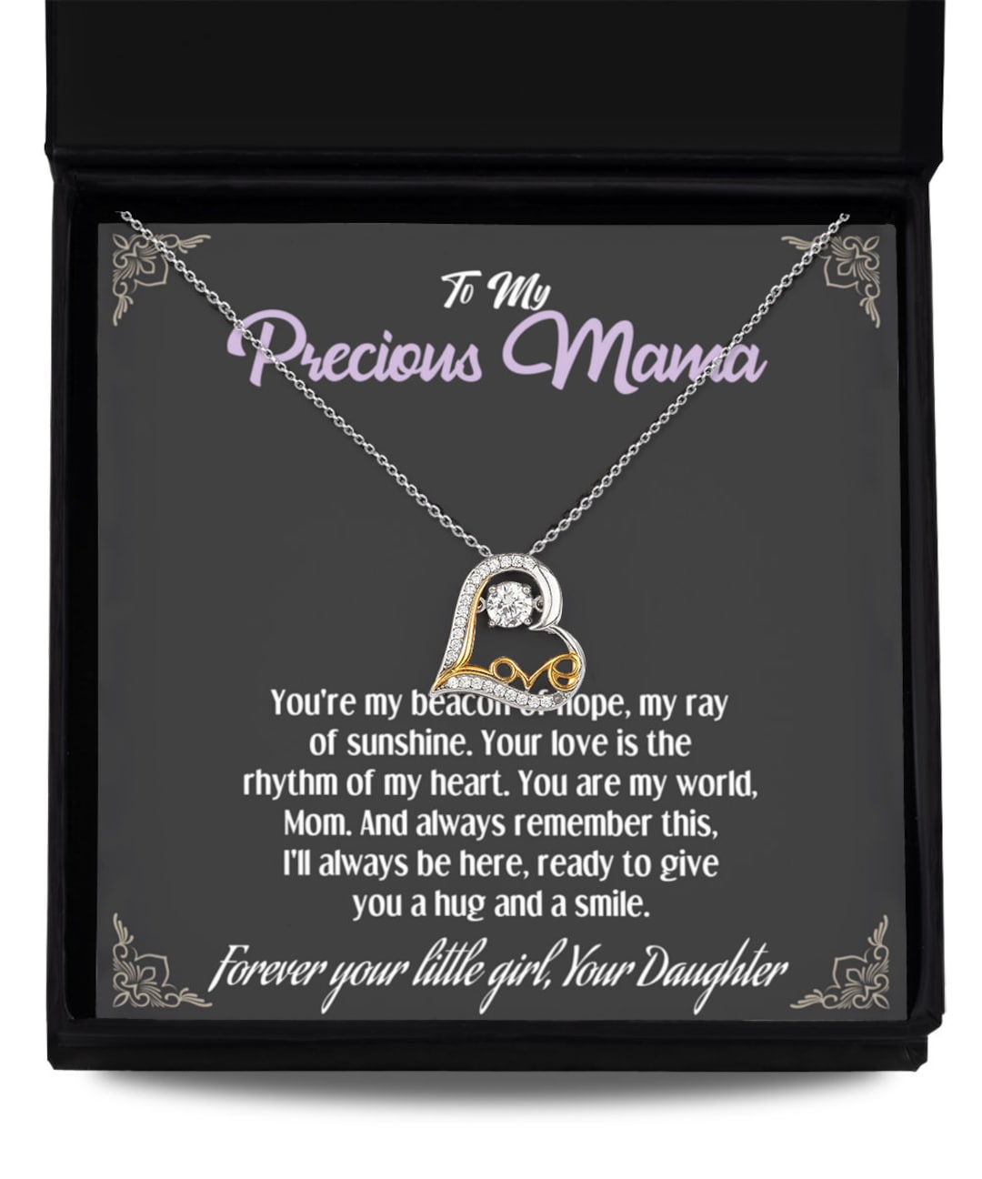 To My Mother Necklace, Precious Mama Love Dancing, Beacon of Hope Gift ...