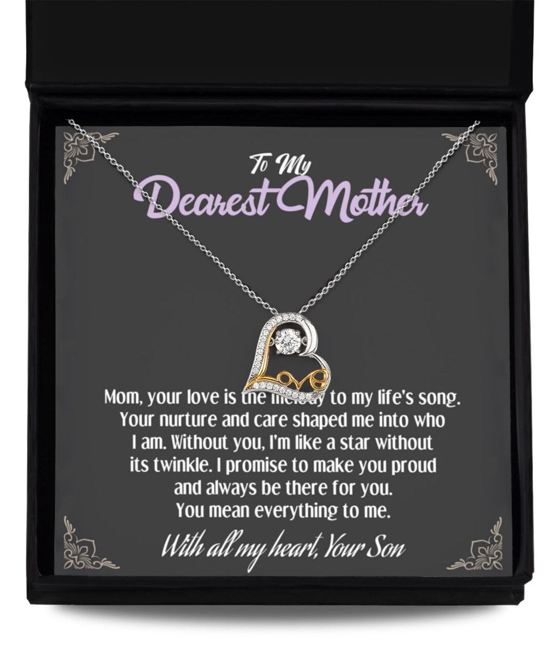 To My Dearest Mother Necklace, Love Dancing Jewelry, Meaningful Mom's ...