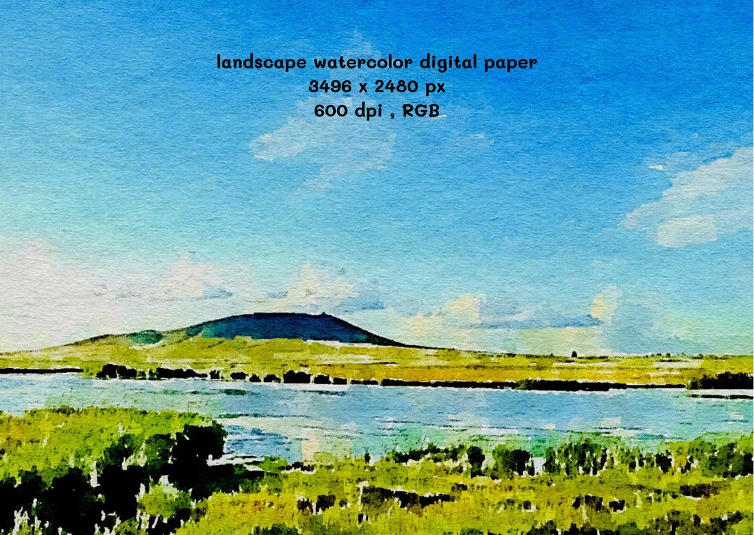 Andscape Watercolor Background Digital Paper llbl2 - Etsy