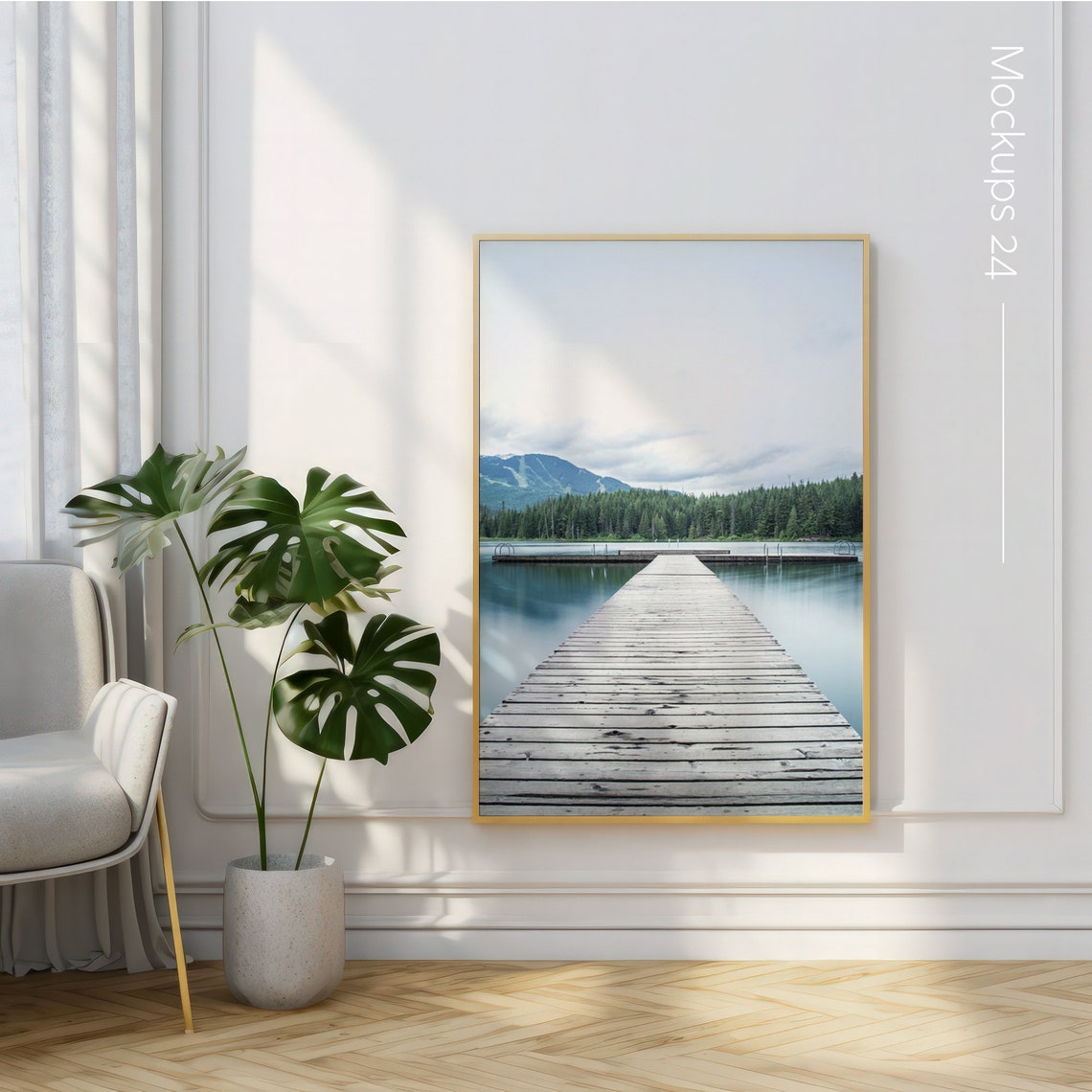 2x3 Vertical Frame Mockup White Bright Wall Framed Wallart. 2:3 Light ...