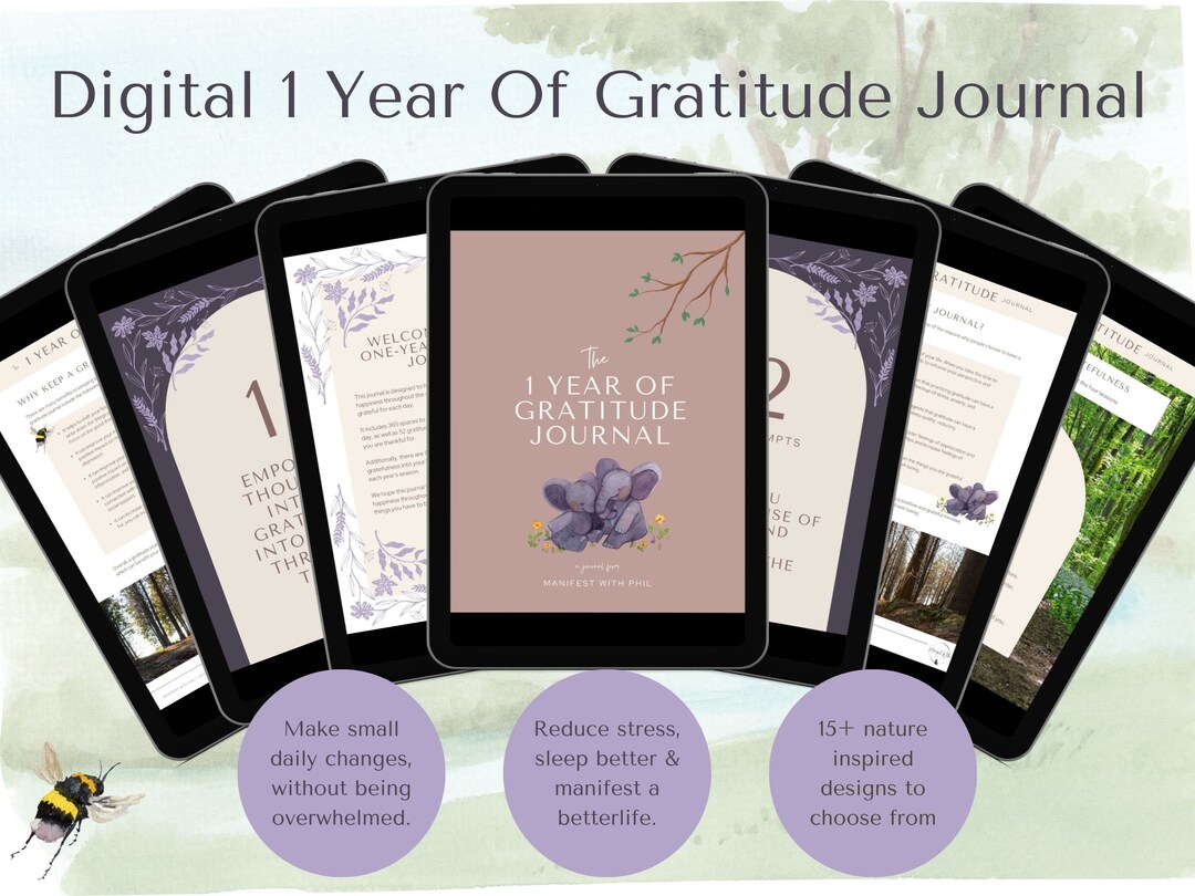 365 Day GRATITUDE Journal INSTANT DOWNLOAD 1 Year Gratitude 52 - Etsy
