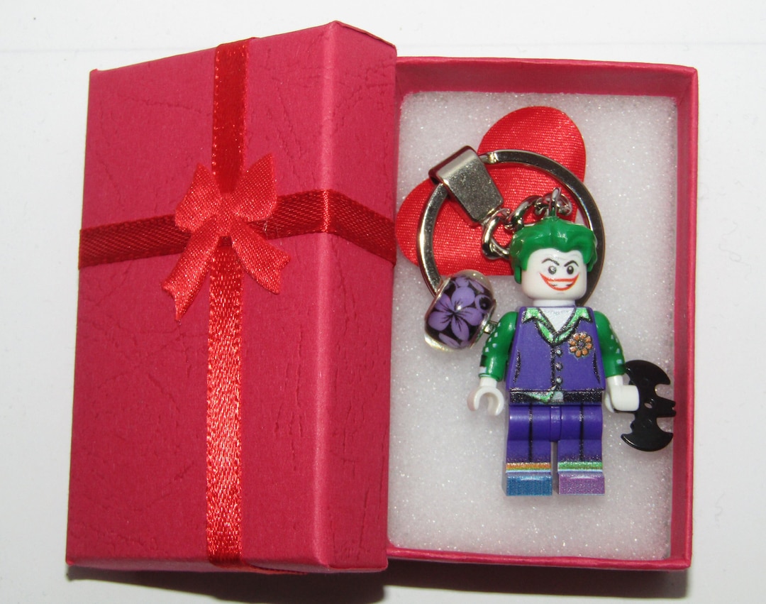 Joker Minifigure Custom Keychain & Present Box Keychain Handmade Choose ...
