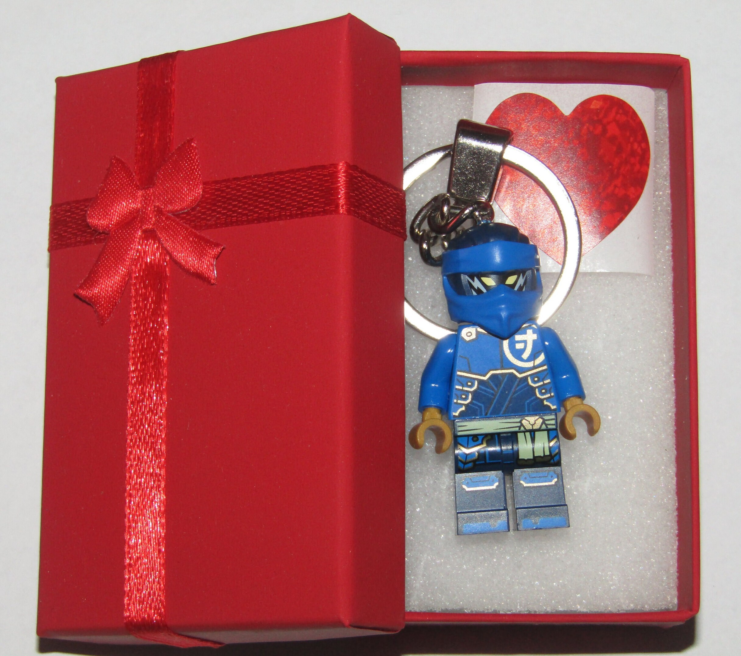 Lego Jay Ninja Ninjago Themed Keychain and Lovely Present Box Handmade ...
