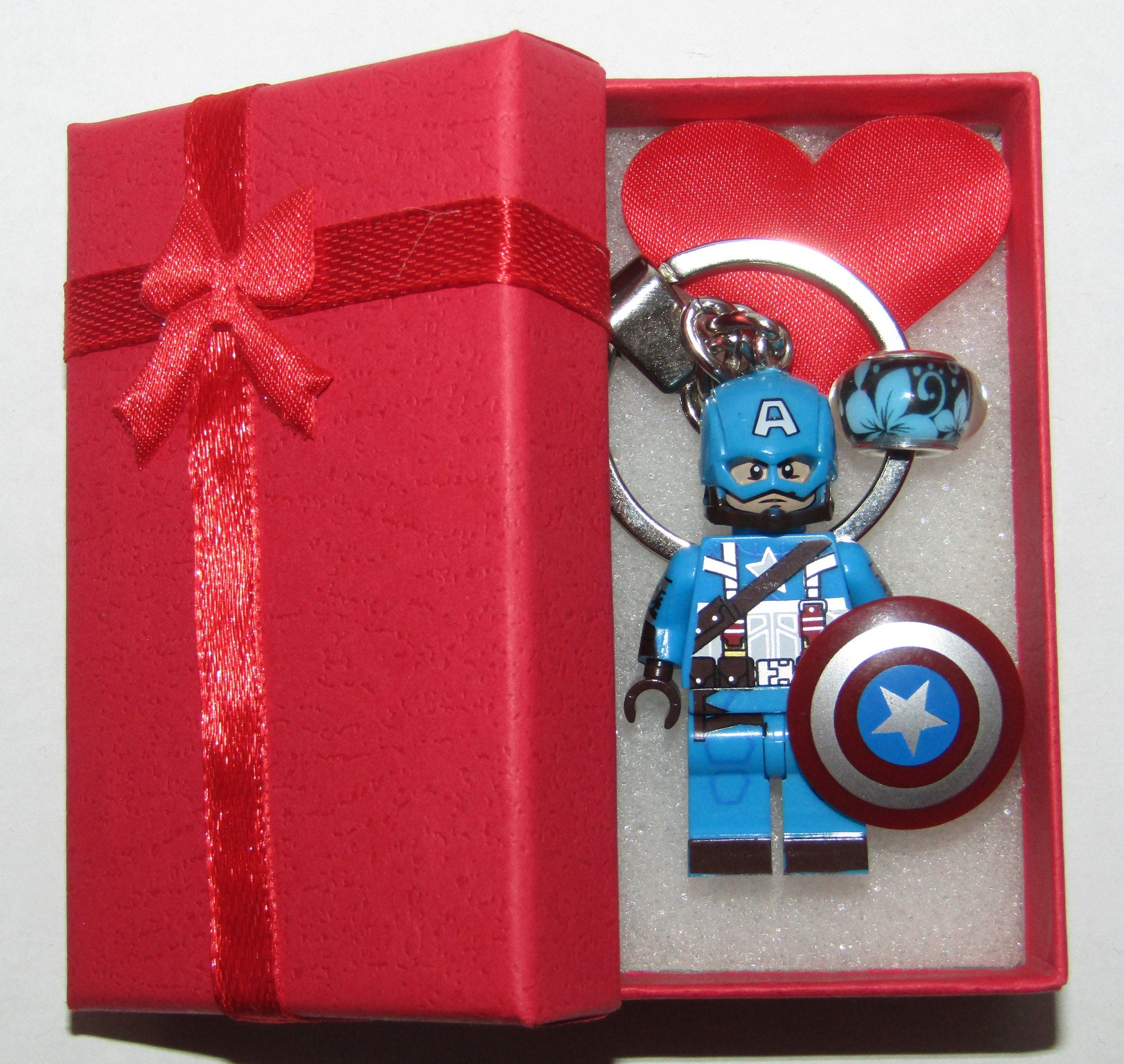 Custom Made Superhero Minifigure Keyring/keychain Choose Captain ...