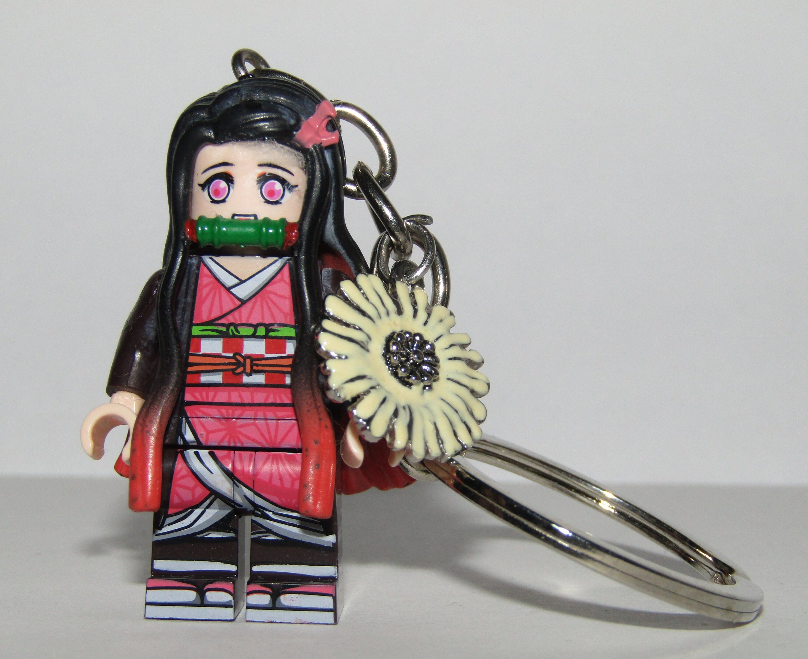 Custom Made Manga Themed Minifigure Keyring Handmade Custom Nezuko ...