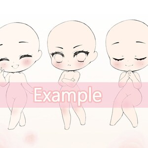 Digital Chibi Bases| Commercial Use | Chibi Poses Chibi Figure|chibi ...