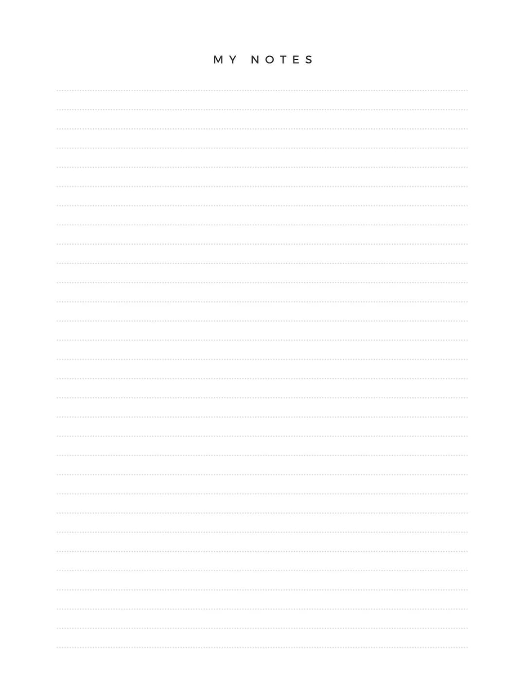 Notes Printable Template, Notes Page, A4/letter - Etsy