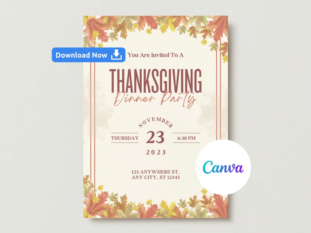 Editable Thanksgiving Dinner Invitation Thanksgiving Dinner - Etsy