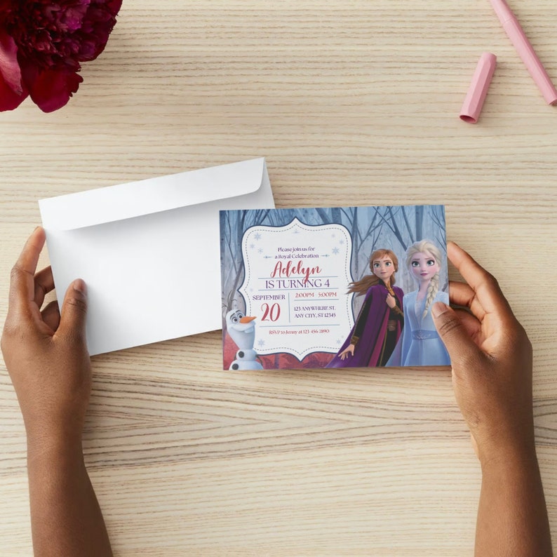 Editable Frozen Birthday Party Invitation Frozen Birthday - Etsy