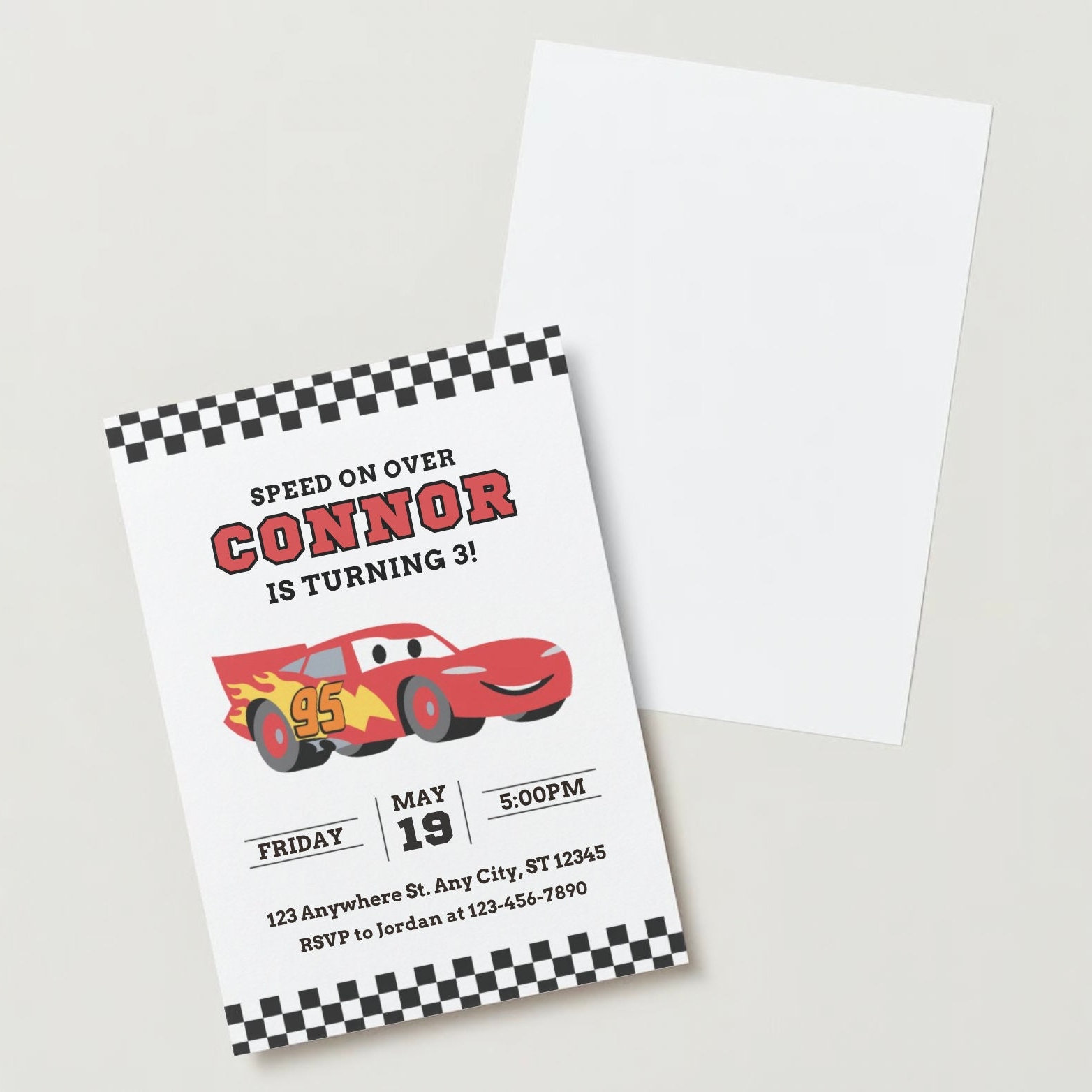 Editable Cars Birthday Party Invitation, Cars Birthday Party Invite ...