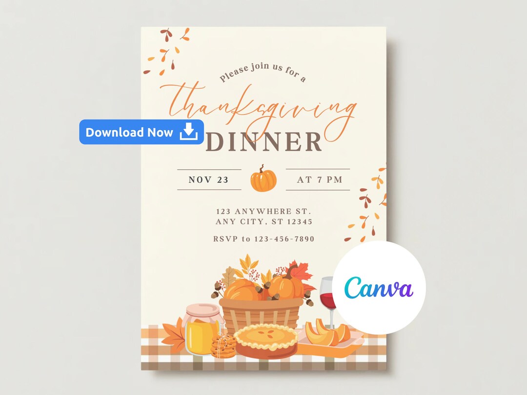 Editable Thanksgiving Dinner Invitation Thanksgiving Dinner - Etsy