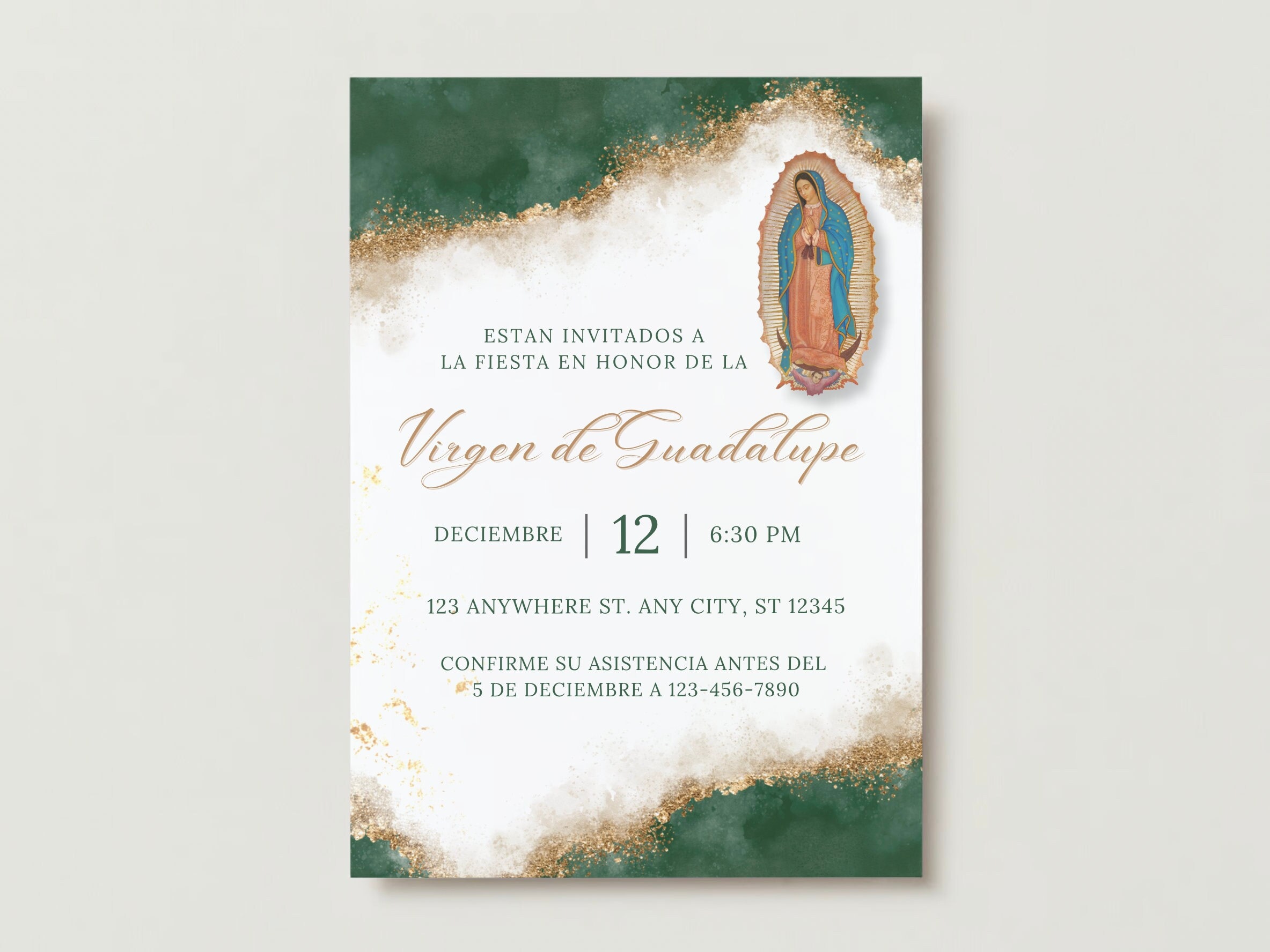 Invitación editable Virgen De Guadalupe, Invitación Virgen María ...