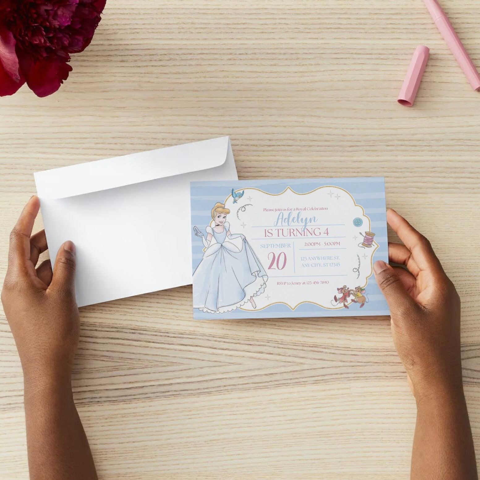 Editable Cinderella Birthday Party Invitation, Princess Cinderella ...