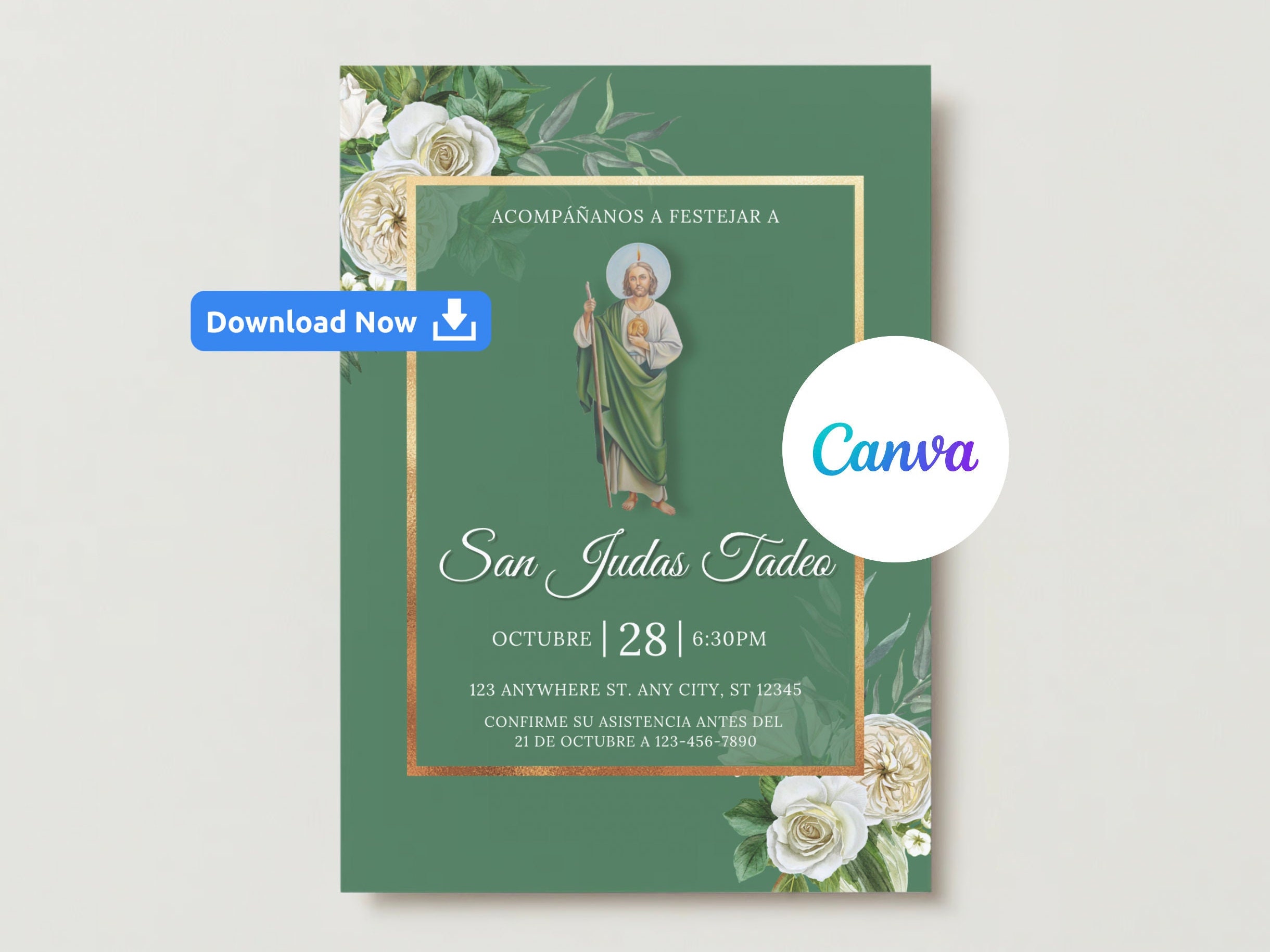 Editable San Judas Invitation, San Judas Invitacion, San Judas Rosario ...