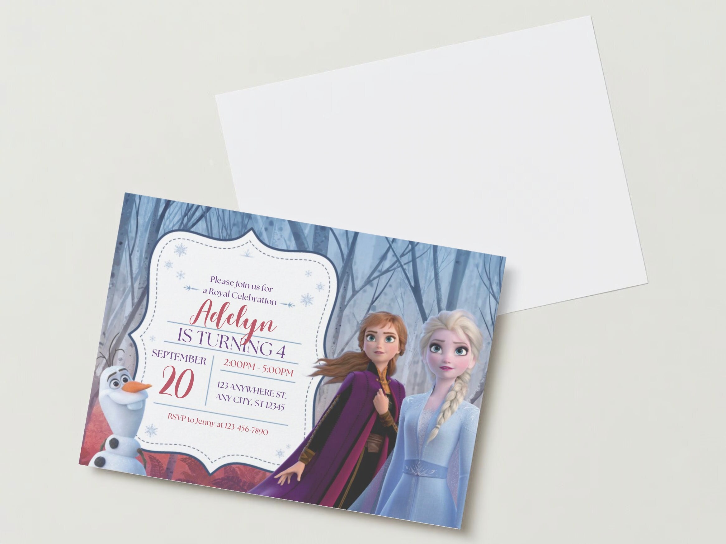 Editable Frozen Birthday Party Invitation, Frozen Birthday Party Invite ...