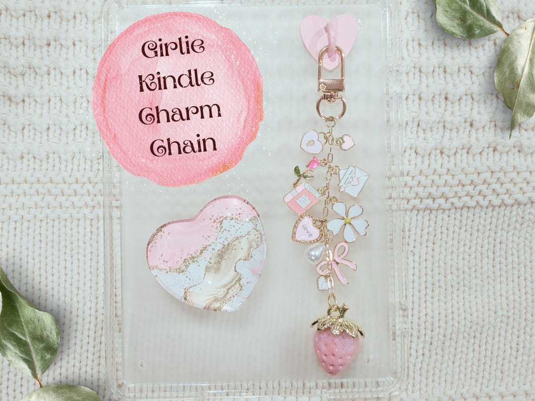 Kindle Charm Keychain, Girlie Kindle Charm, Removeable Kindle Charm ...